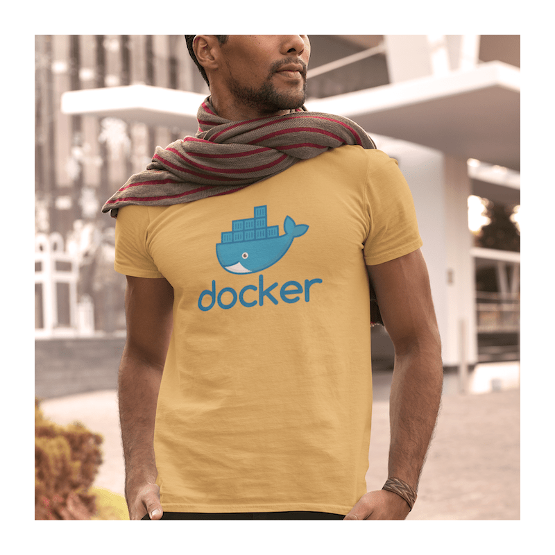 Camiseta Docker Whale - Manga Corta con Logotipo Central | Store Cyelos